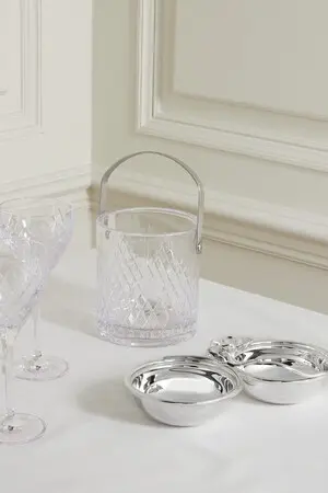 Christofle Anemone-belle Époque Set Of Two -plated Serving Dishes