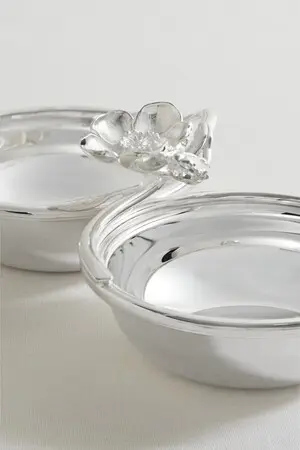 Christofle Anemone-belle Époque Set Of Two -plated Serving Dishes