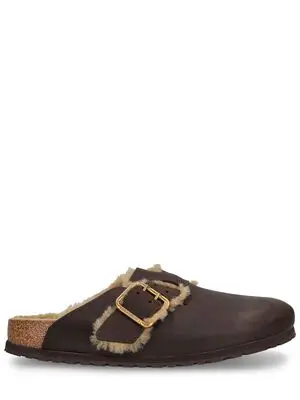 BIRKENSTOCK BIRKENSTOCK Boston Bold Shearling Mules - Espresso