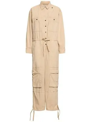 MARANT ETOILE MARANT ETOILE Idany Long Sleeve Cotton Jumpsuit Beige