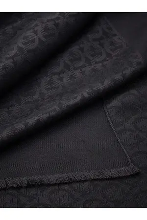 FERRAGAMO Gancini Stole - Black