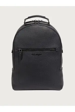 FERRAGAMO Textured Calfskin Backpack - Black