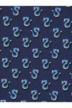 FERRAGAMO Dragon Print Silk Tie