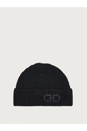 FERRAGAMO Wool Beanie - Black