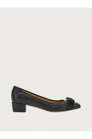 FERRAGAMO Quilted Vara Pump - Black