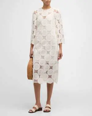 Zimmermann Junie Lace Midi Dress - Ivory