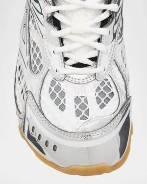 Bottega Veneta Bottega Veneta Orbit Metallic Net Runner Sneakers Silver