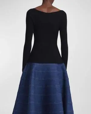 Altuzarra Lee Boat-neck Long-sleeve Cashmere Sweater