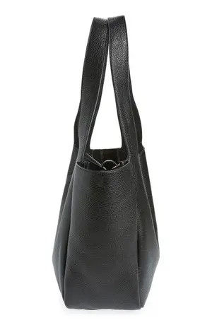 Saint Laurent Bea Deerskin Leather Tote - Nero