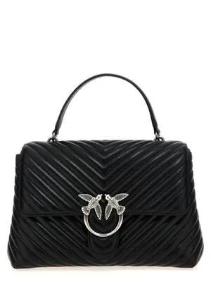 Pinko Pinko Big Lady Love Bag Puff Chevron Handbag - Black