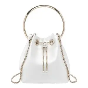 JIMMY CHOO Bon Bon Bucket Bag - White