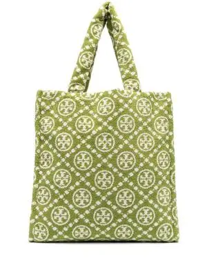 Tory Burch TORY BURCH T Monogram Terry Shopping Bag - Green