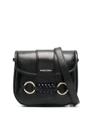 See By Chloé SEE BY CHLOÉ Saddie Leather Shoulder Bag - Black