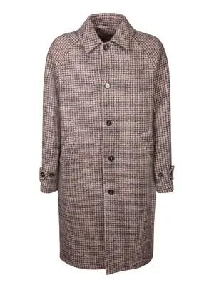 Officine Générale Striped Wool Coat - Brown