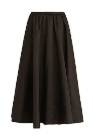 Valentino Garavani Solid Midi Skirt - Brown