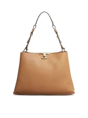 TOD'S T Timeless Medium Shopping Bag - Brown