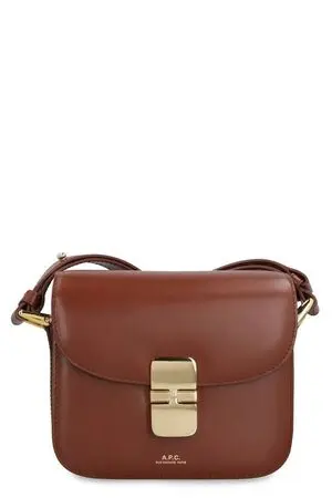 A.p.c. Grace Leather Mini Crossbody Bag Brown