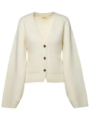 Khaite 'scarlet' Ivory Cashmere Cardigan Cream