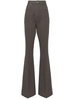 Rick Owens Pressed-crease High-waist Trousers - Brown