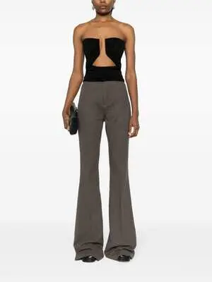 Rick Owens Pressed-crease High-waist Trousers - Brown
