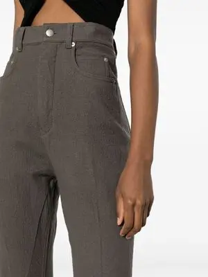 Rick Owens Pressed-crease High-waist Trousers - Brown