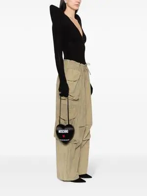 Moschino Embroidered Shoulder Bag