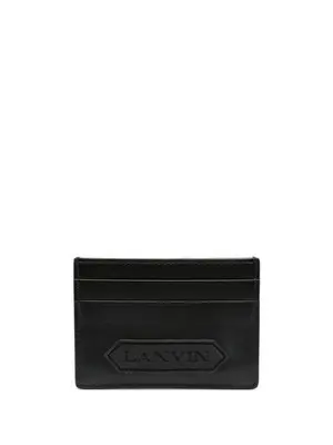LANVIN Logo-patch Leather Cardholder - Black