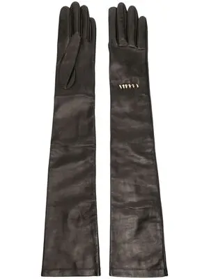 LANVIN Melodie Elbow-length Leather Gloves - Black