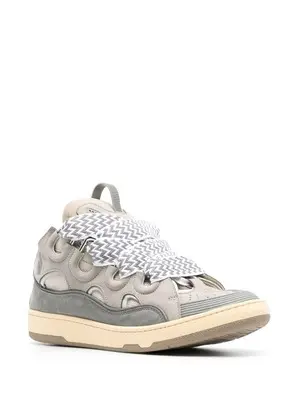 LANVIN Curb Leather Sneakers - Grey