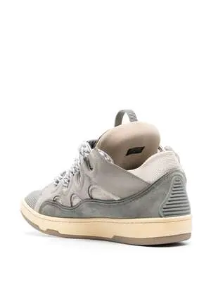 LANVIN Curb Leather Sneakers - Grey