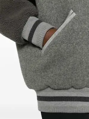 Givenchy Wool Bomber Jacket With Logo Appliqu - Grey