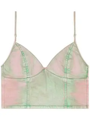 DIESEL® De-fulvy-s Denim Cropped Top - Green