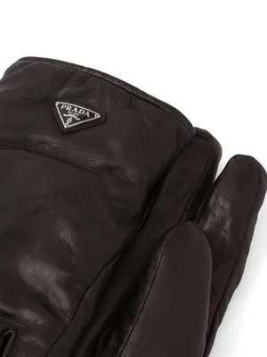 Prada Triangle-logo Leather Gloves