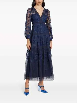 NEEDLE & THREAD Celestia Floral-embroidered Maxi Dress
