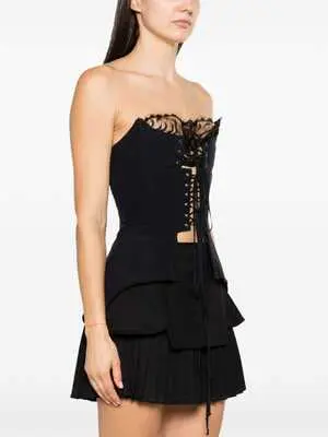 MANURI Corset-style Panelled-lace Top