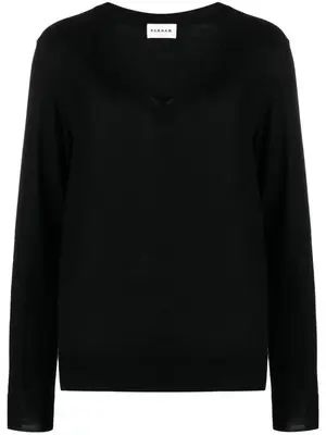 P.a.r.o.s.h Fine-knit V-neck Top - Black