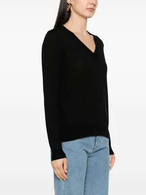 P.a.r.o.s.h Fine-knit V-neck Top - Black