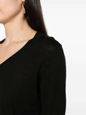 P.a.r.o.s.h Fine-knit V-neck Top - Black