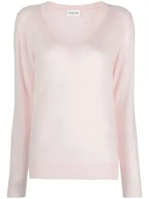 P.a.r.o.s.h Fine-knit V-neck Top - Pink