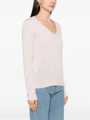 P.a.r.o.s.h Fine-knit V-neck Top - Pink