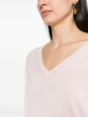 P.a.r.o.s.h Fine-knit V-neck Top - Pink