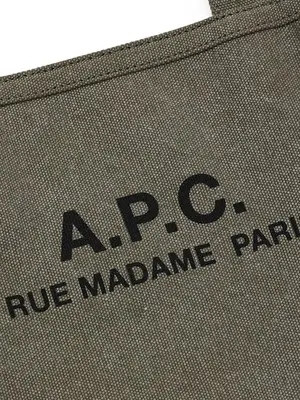 A.p.c. Logo-print Tote Bag - Green