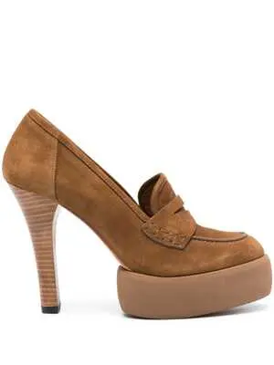 PALOMA BARCELO Mabel 125mm Suede Pumps - Brown