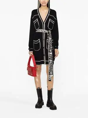 Karl Lagerfeld Logo-print Belted Cardigan