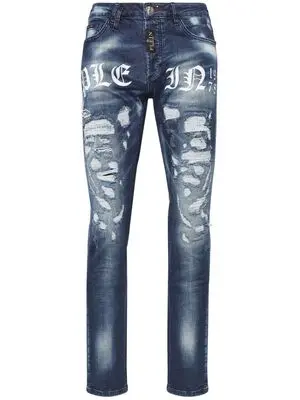 Philipp Plein Logo Jeans For Men