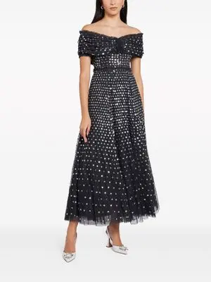 NEEDLE & THREAD Grace Gloss Off-shoulder Gown