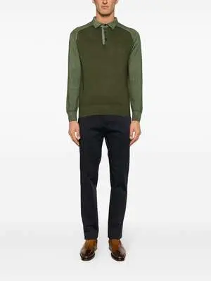 Etro Logo-embroidered Knitted Polo Shirt - Green
