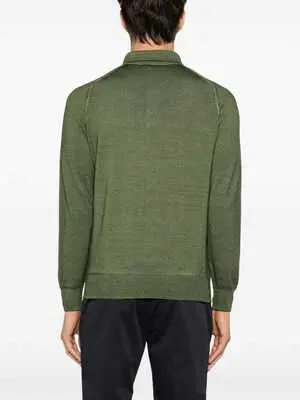 Etro Logo-embroidered Knitted Polo Shirt - Green