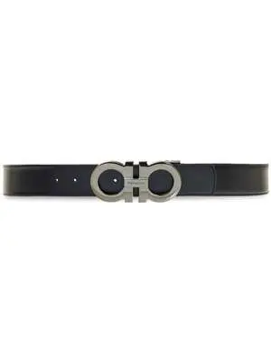 FERRAGAMO Gancini Reversible Leather Belt - Blue