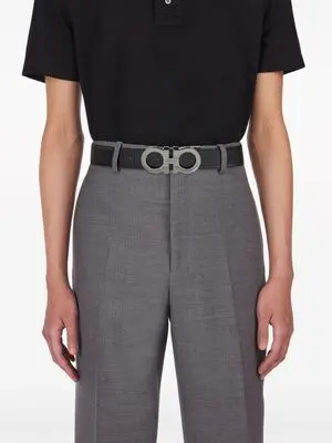FERRAGAMO Gancini Reversible Leather Belt - Blue